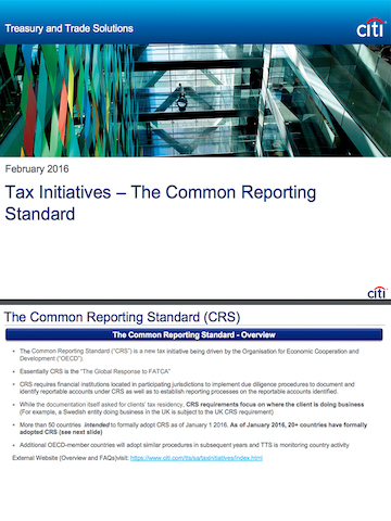 Common Reporting Standards (CRS) Overview